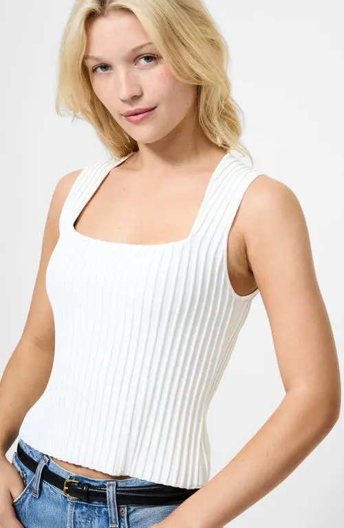French Connection Ottoman Crinkle Sleeveless Top - Porcelain Cream