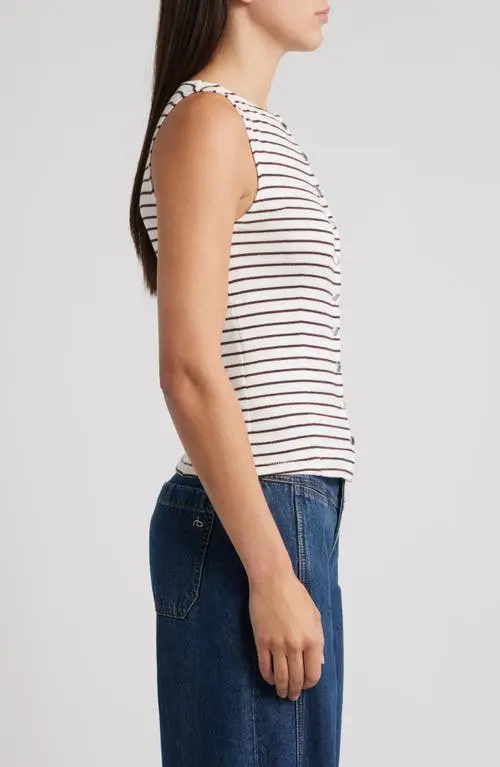 Rag & Bone Knit Stripe Boat Neck Tank - Brown Stripe