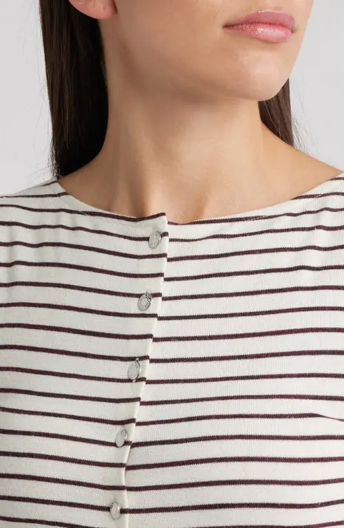 Rag & Bone Knit Stripe Boat Neck Tank - Brown Stripe