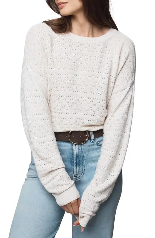 Splendid Georgie Oversize Pointelle Sweater - Pale Oak Heather