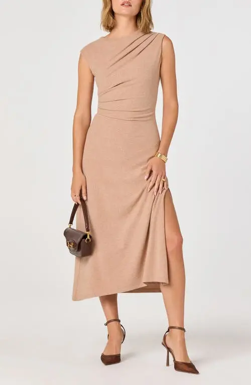 Astr The Label Drape Sleeveless Midi Dress - Natural