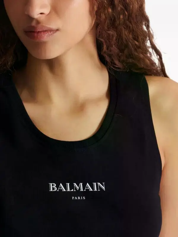 Balmain Logo-print Cotton Top