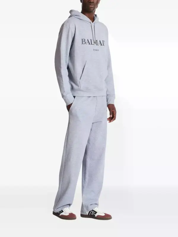 Balmain Logo-print Hoodie - Grey