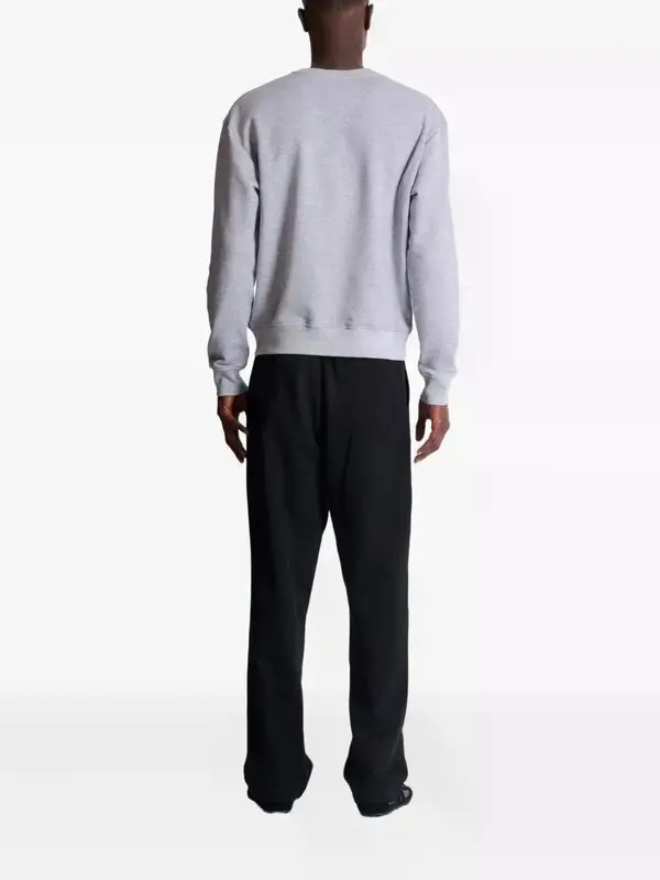 Balmain Logo Print Cotton Sweatshirt - Grey