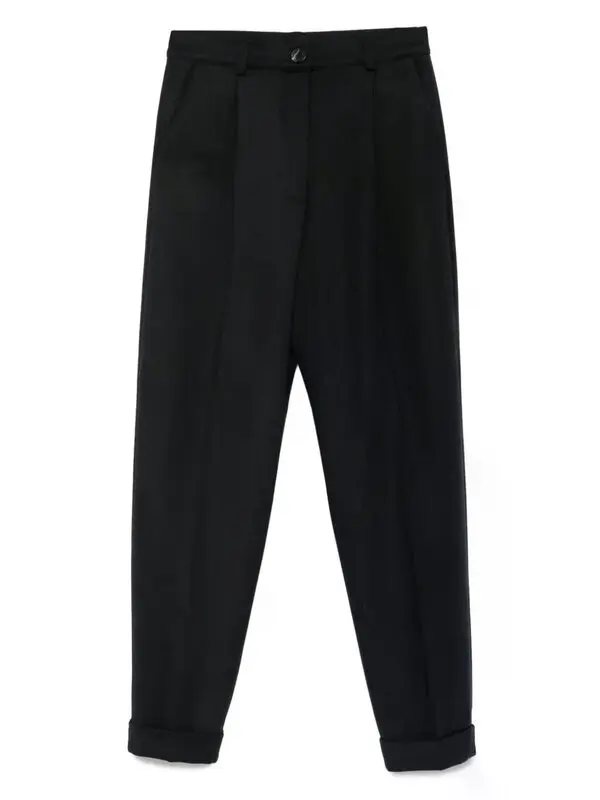Alpha Studio Pleated Trousers With Turn-up Cuffs