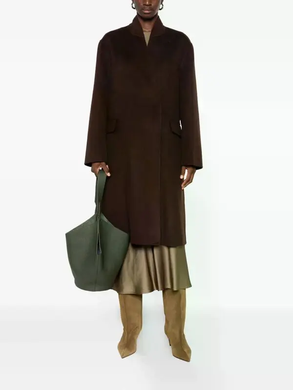OTTOD'AME Belted Wool-blend Coat - Brown