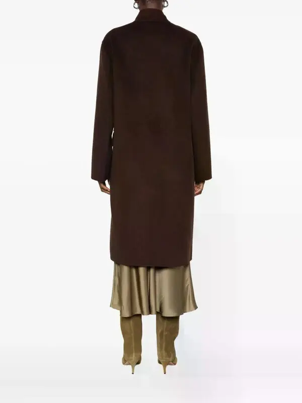 OTTOD'AME Belted Wool-blend Coat - Brown