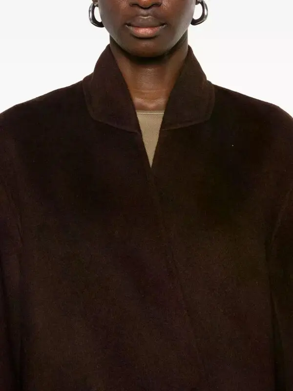 OTTOD'AME Belted Wool-blend Coat - Brown