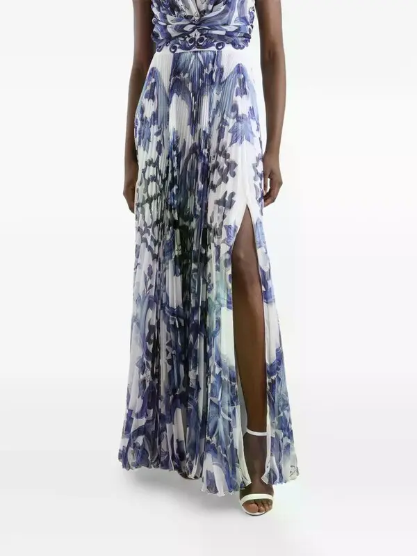 Dolce & Gabbana Pleated Print Dress