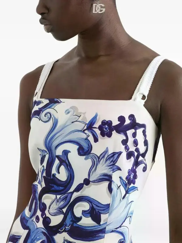 Dolce & Gabbana Majolica Print Midi Dress