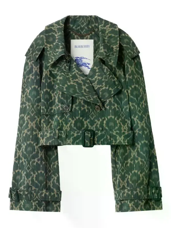 Burberry Graphic Print Belted Cropped Jacket