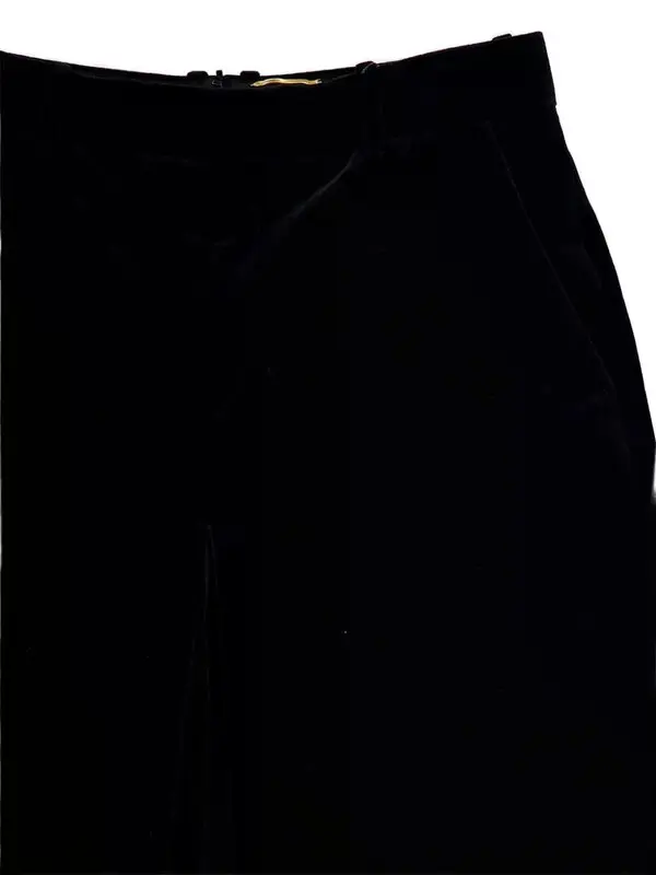Saint Laurent Velvet Pleated Midi Skirt