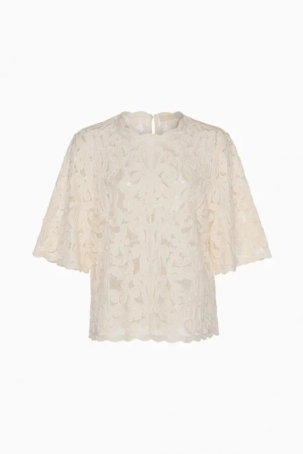 Ulla Johnson Appliqué Mesh Top