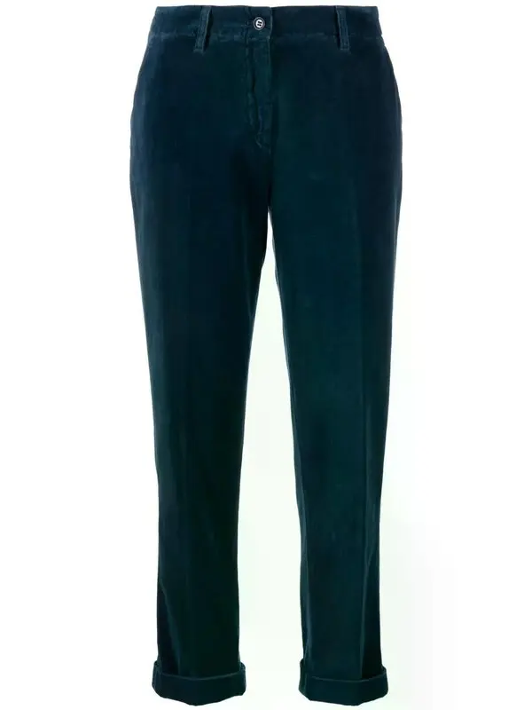 Aspesi Pressed-crease Slim-cut Trousers - Blue