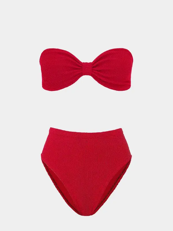 Hunza G Ruby Bandeau Bikini Set - Red