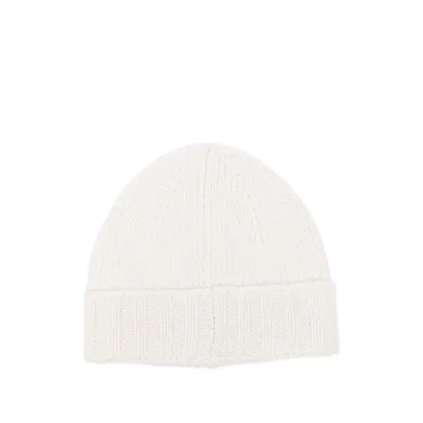 FILERIA Cashmere Ribbed Knit Beanie - White