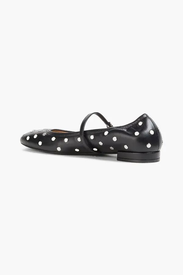 STUART WEITZMAN Claris Studded Mary Jane Flats - Black