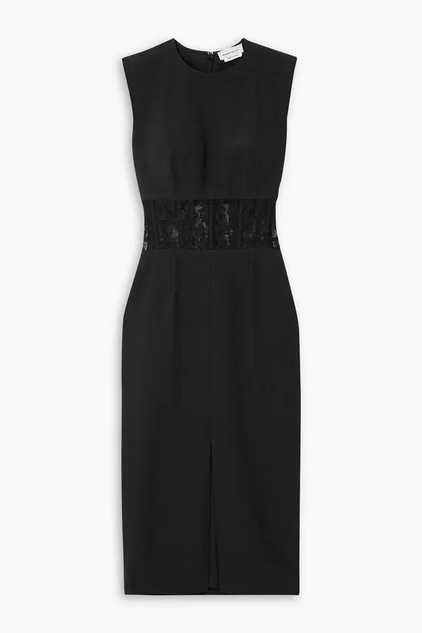 caldasi midi dress Wholesale MOQ6 Embroidered Polka Dot Tie Neck Long Sleeve Midi Dress