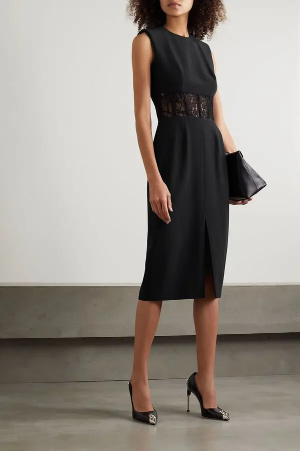 alexander mcqueen tailored crepe midi dress alexander mcqueen tailored crepe midi dress ALEXANDER MCQUEEN OFFSHOULDER  KNIT DRESS