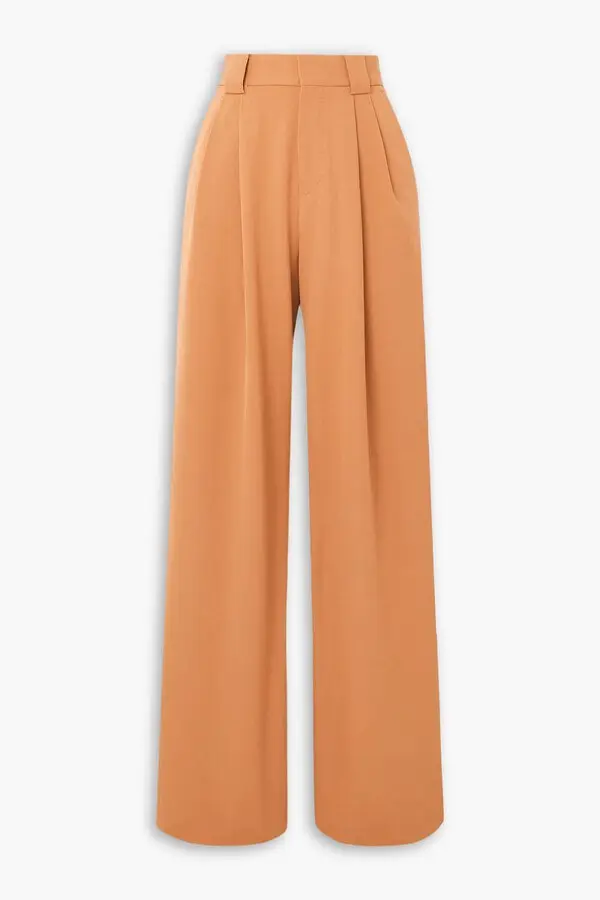 PETAR PETROV Pleated Stretch-wool Wide-leg Pants
