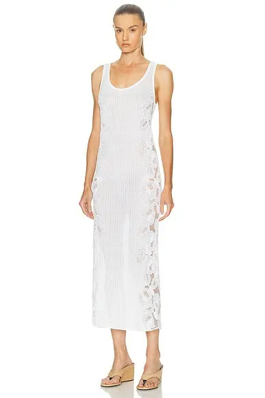 Alaïa Lace Tank Dress - White