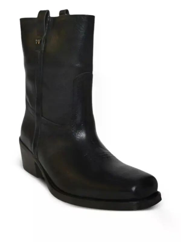Max Mara 60mm Leather Square-toe Boots