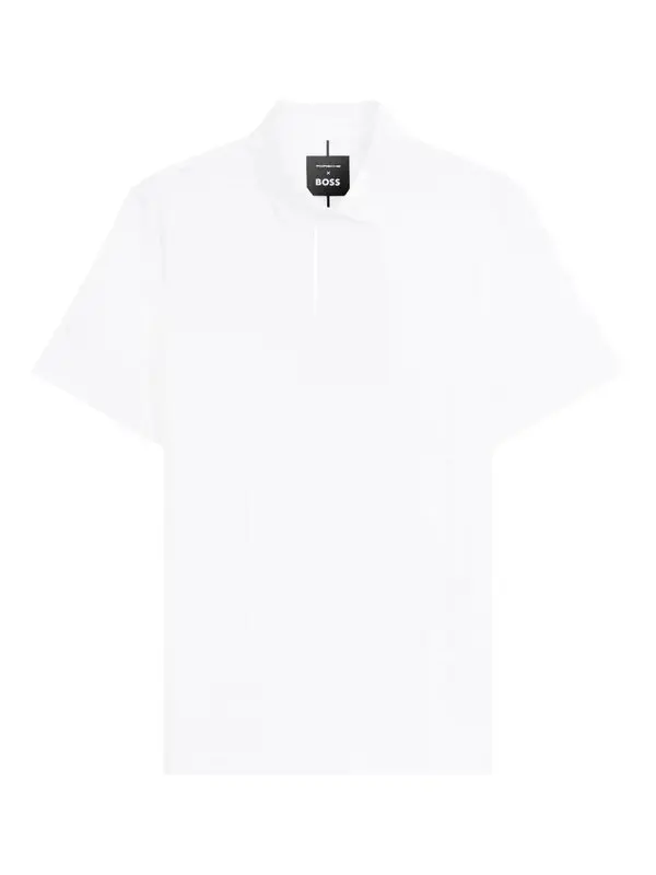BOSS Textured-knit Polo Shirt - White