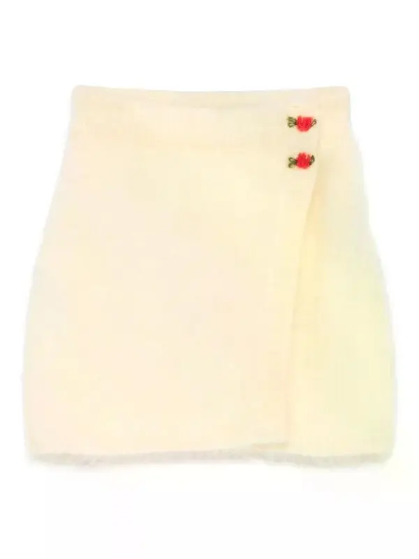 Alessandra Rich Embellished Wrap Mini Skirt