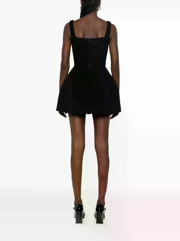 VESTIAIRE D'UN OISEAU LIBRE Square-neck Fit & Flare Dress - Black