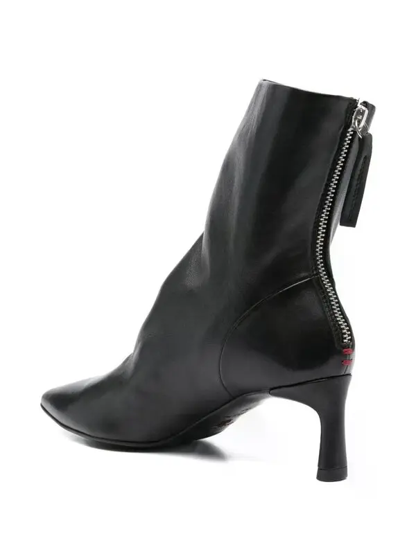 HALMANERA Pointed-toe Boots With Zip Detail - Black