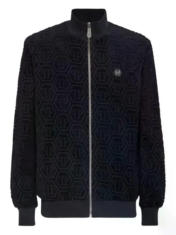 Philipp Plein Hexagon-logo Zip-up Jacket - Blue