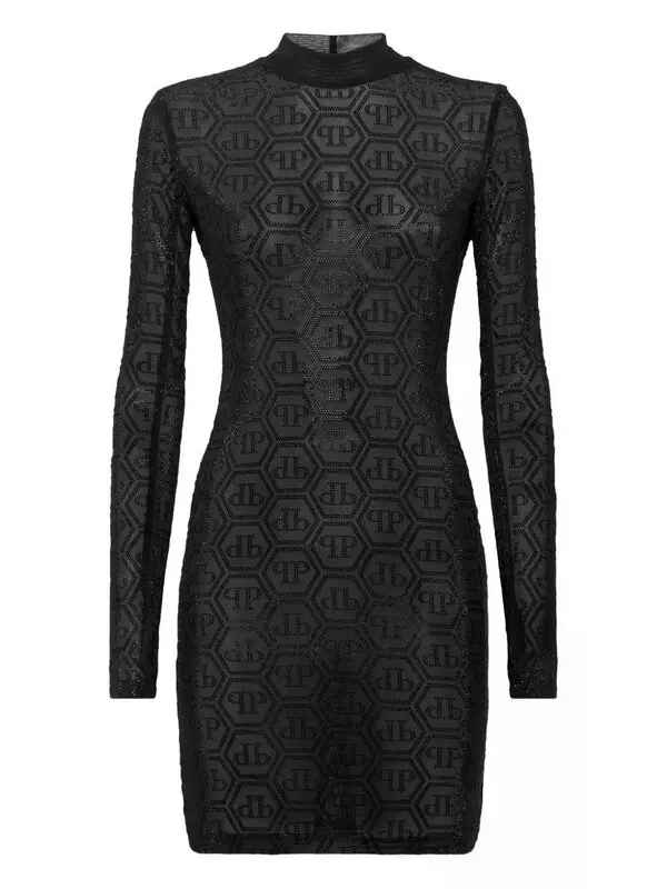 Philipp Plein Tulle Mini Dress - Black