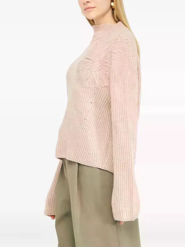 Liu Jo Flower-embellished High-neck Sweater - Pink