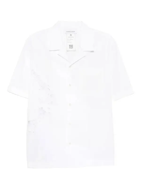 MARINE SERRE Lace-insert Short-sleeves Shirt