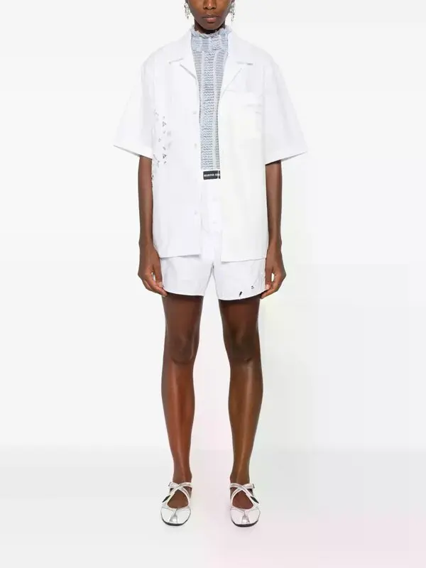 MARINE SERRE Lace-insert Short-sleeves Shirt