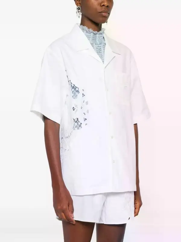MARINE SERRE Lace-insert Short-sleeves Shirt
