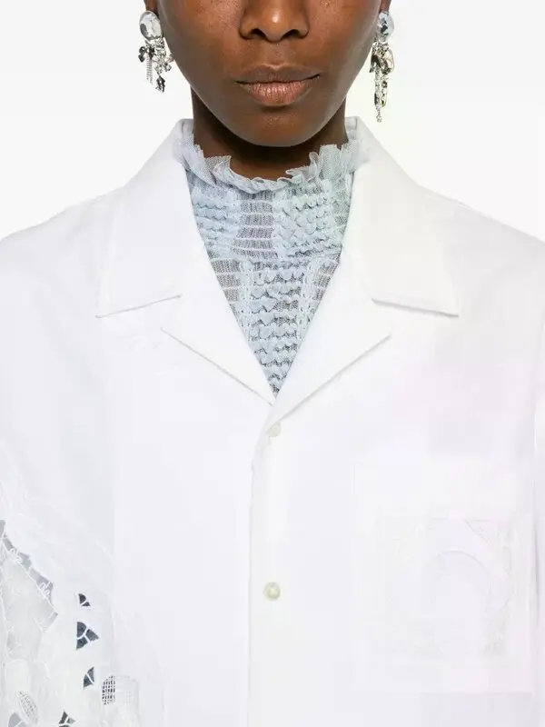 MARINE SERRE Lace-insert Short-sleeves Shirt