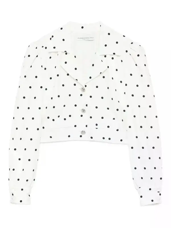 Alessandra Rich Polka Dot Jacket - White