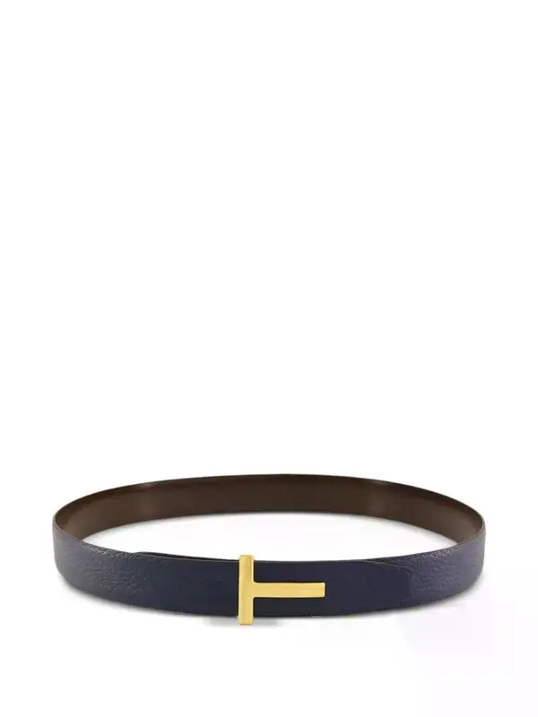 TOM FORD Reversible Logo-buckle Leather Belt - Blue