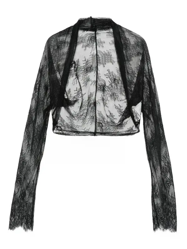 Alberta Ferretti Lace Cropped Jacket