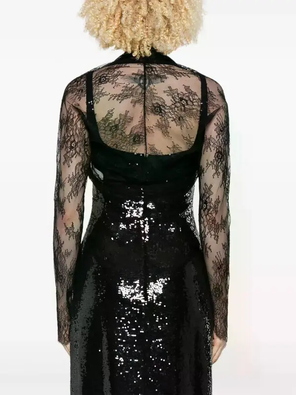 Alberta Ferretti Lace Cropped Jacket