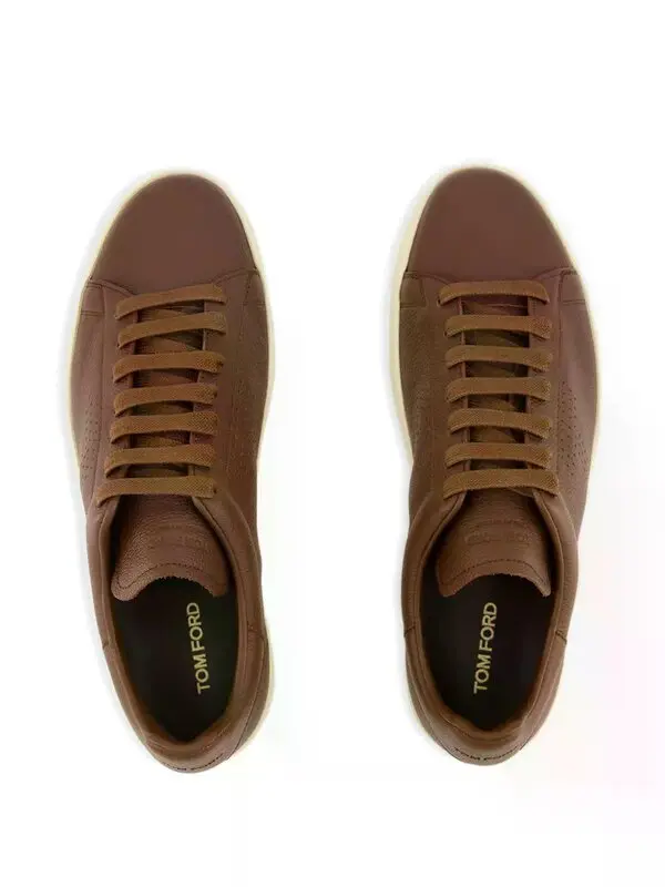 TOM FORD Leather Low-top Sneakers - Brown