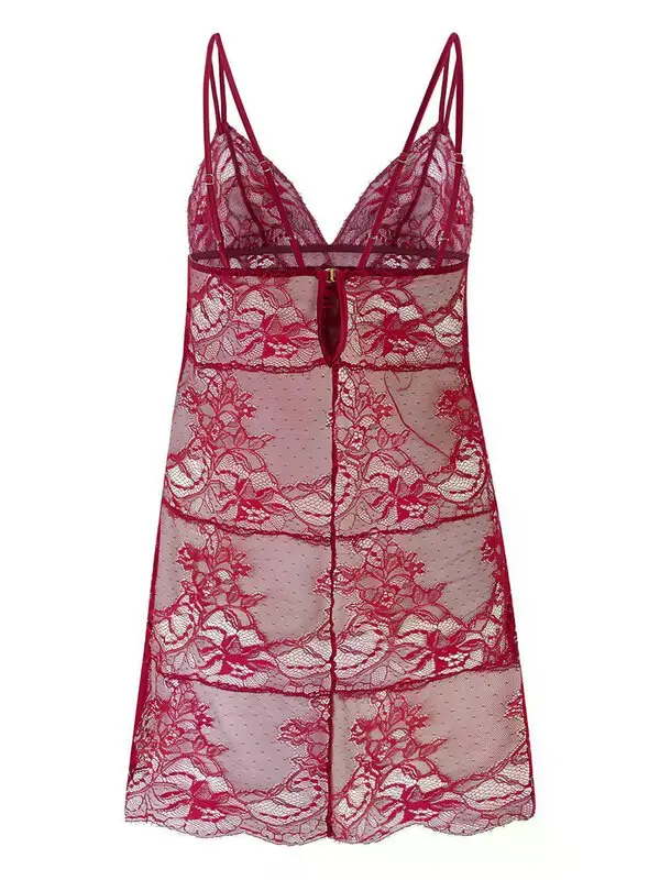 FLEUR OF ENGLAND Lace-trimmed Babydoll Nightdress - Red