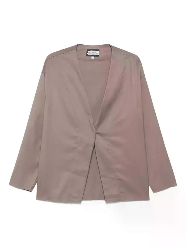 HAMZA Thom V-neck Button Blazer - Neutrals