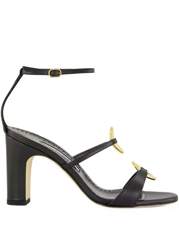 Manolo Blahnik 90mm Leather Ring Sandals
