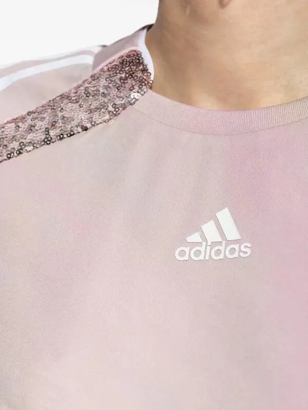 Adidas Sequin-paneled Jersey - Pink