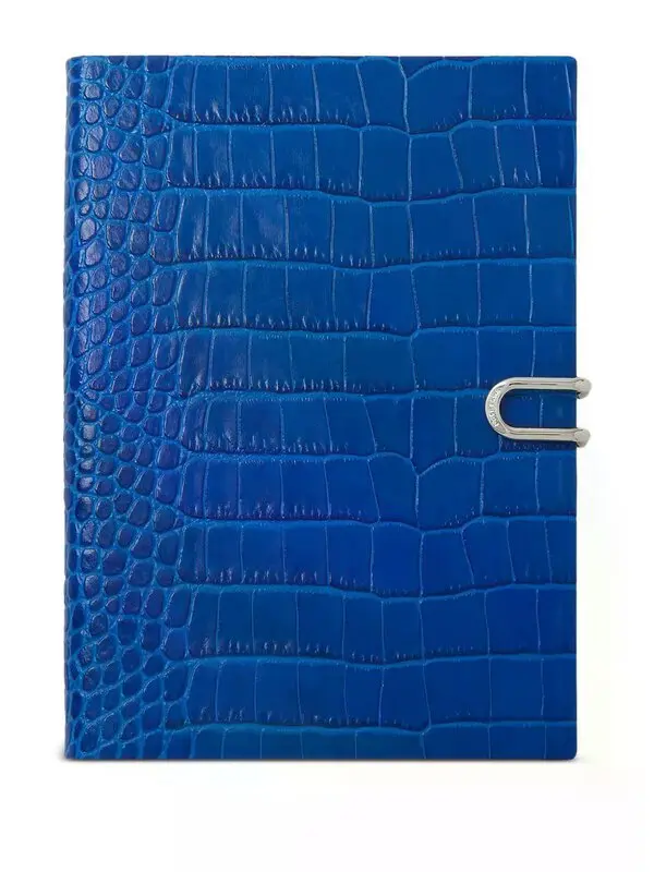 Smythson Crocodile-embossed Notebook - Blue