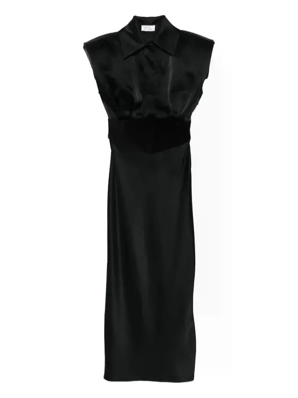VESTIAIRE D'UN OISEAU LIBRE Corset Wool Dress - Black