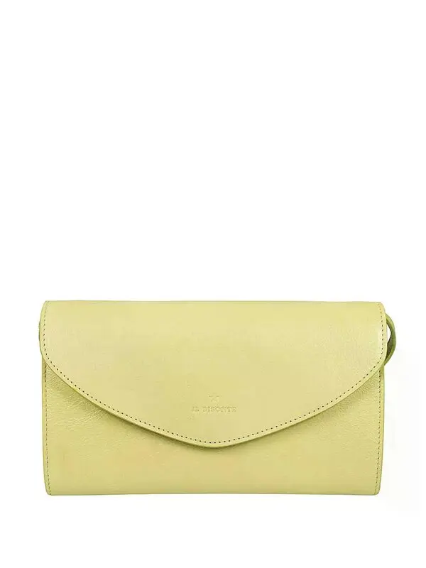 Il Bisonte Flap-fastening Leather Clutch - Green