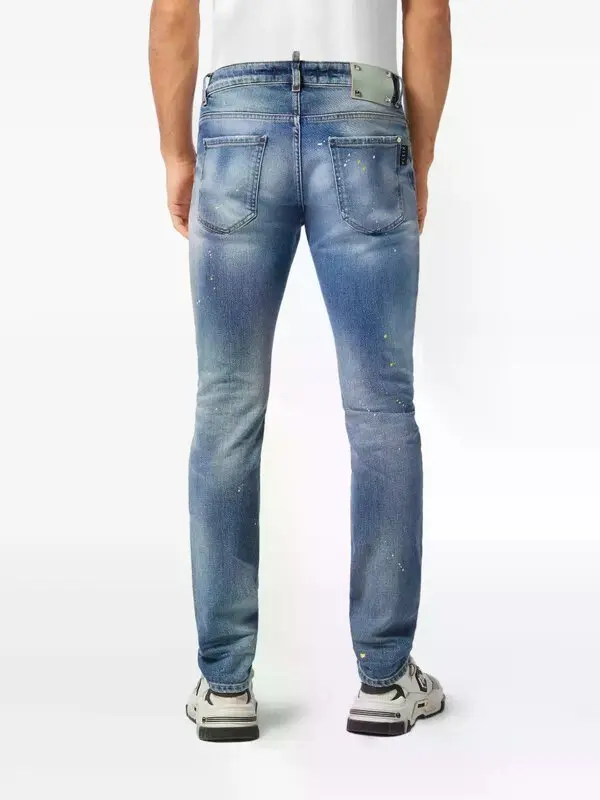 Philipp Plein Distressed Five-pocket Jeans